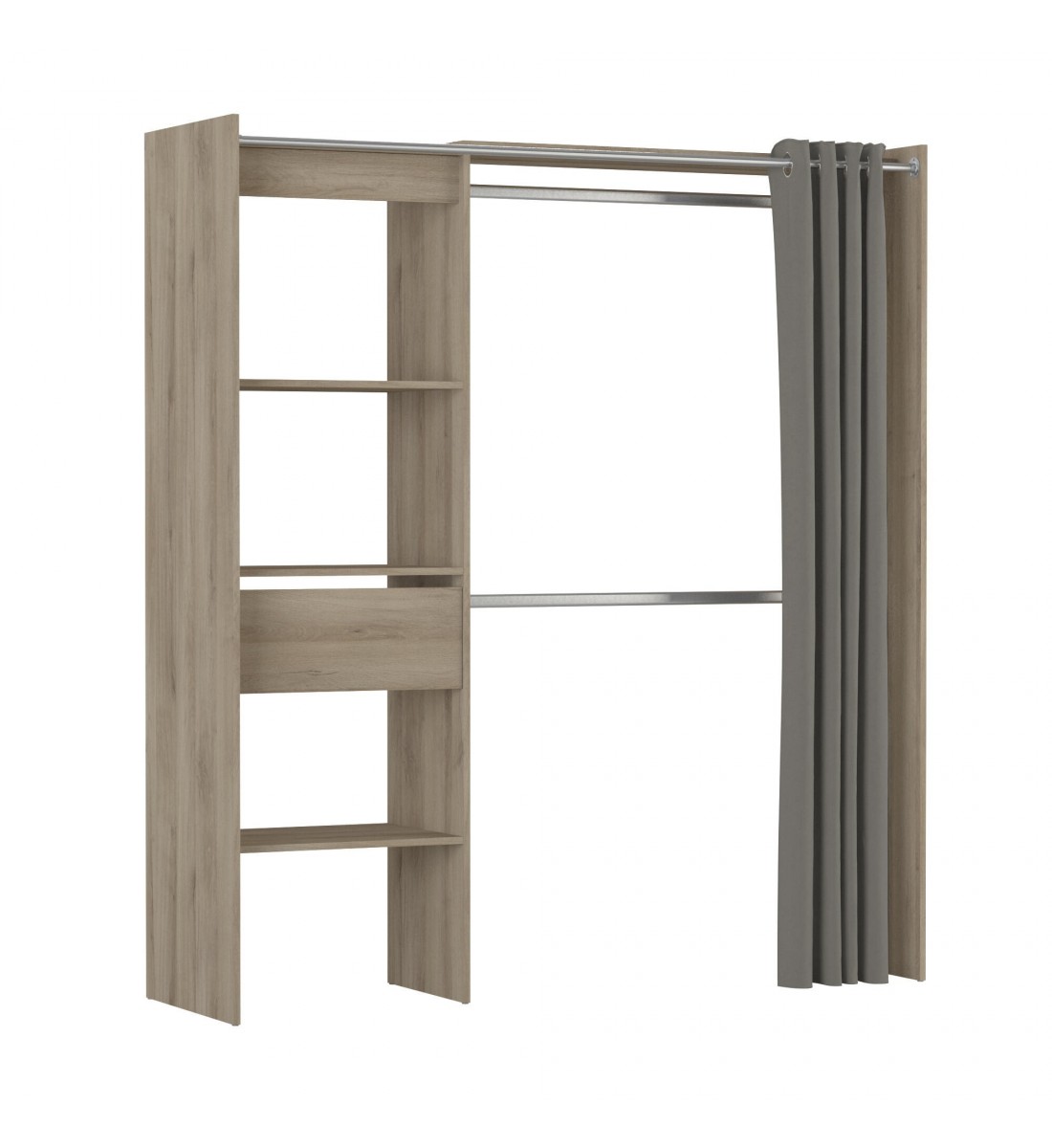Armario kit extensible CHICAGO con cortina moderna